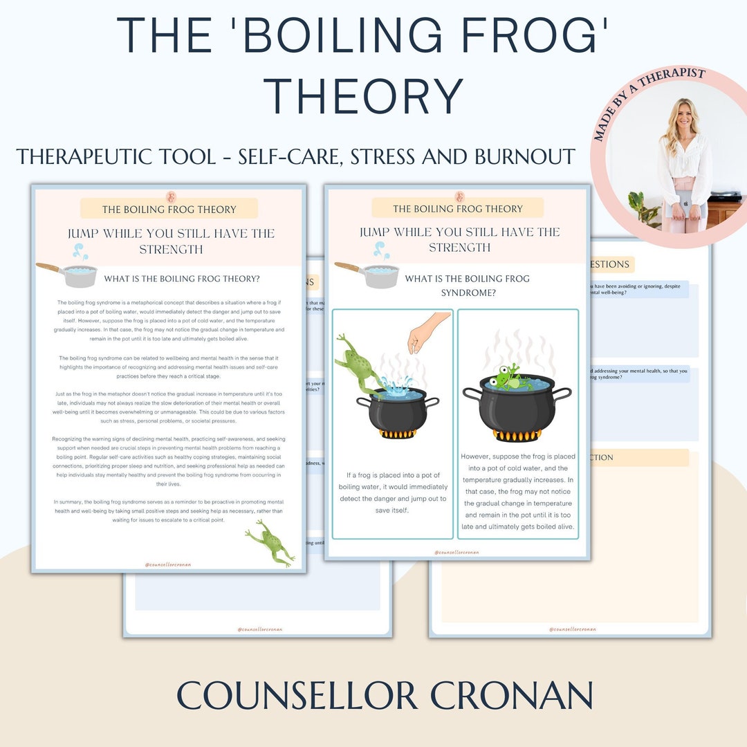 The Boiling Frog Theory Self-help Worksheets, Therapy Workbook, Self ...