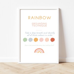 Therapy Office Decor, Grounding Technique Print, Social Emotional ...
