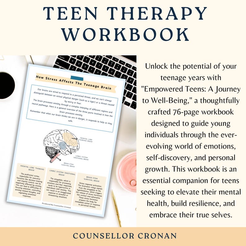 Teen Therapy Workbook - 76 Pages of Effective Coping Strategies ...