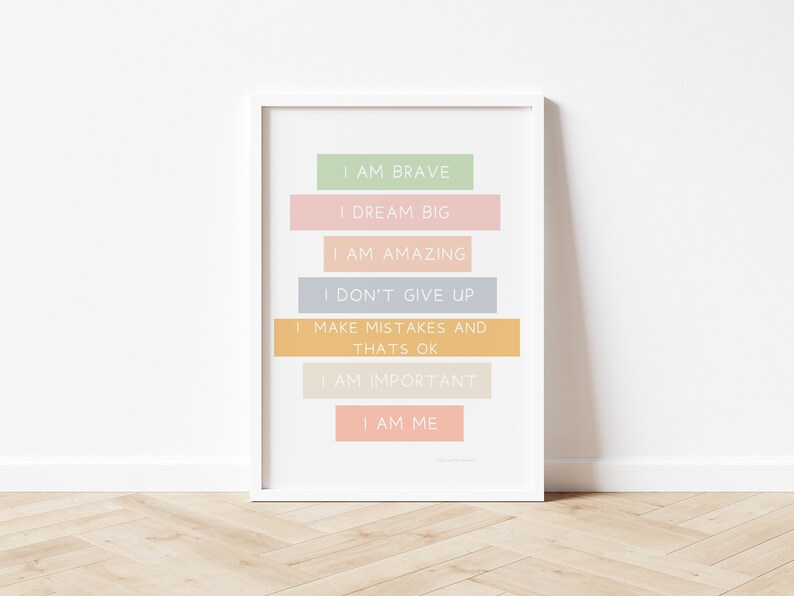 Positive Affirmations Rainbow Poster Feelings Poster | Etsy