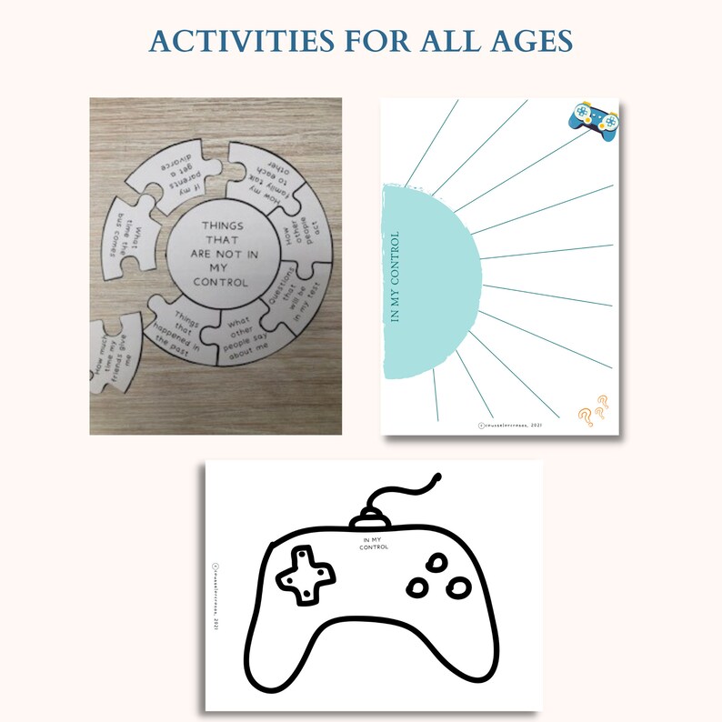 Circle of Control Activity Book Worry Book Worry Worksheets - Etsy