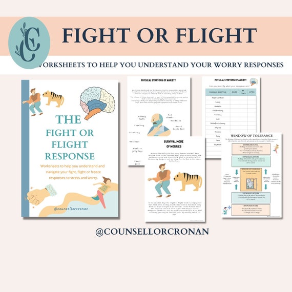 Fight Flight or Freeze Response Therapy Worksheets CBT - Etsy Australia