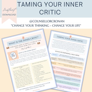Inner Critic Workbook Self Help Self Healing Mental Health - Etsy