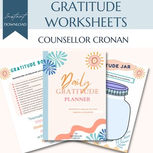 Gratitude Workbook Worksheets, Therapy Office Decor, Therapist ...
