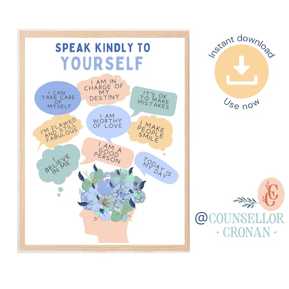 Speak Kindly to Yourself Poster Classroom Posters Classroom - Etsy ...