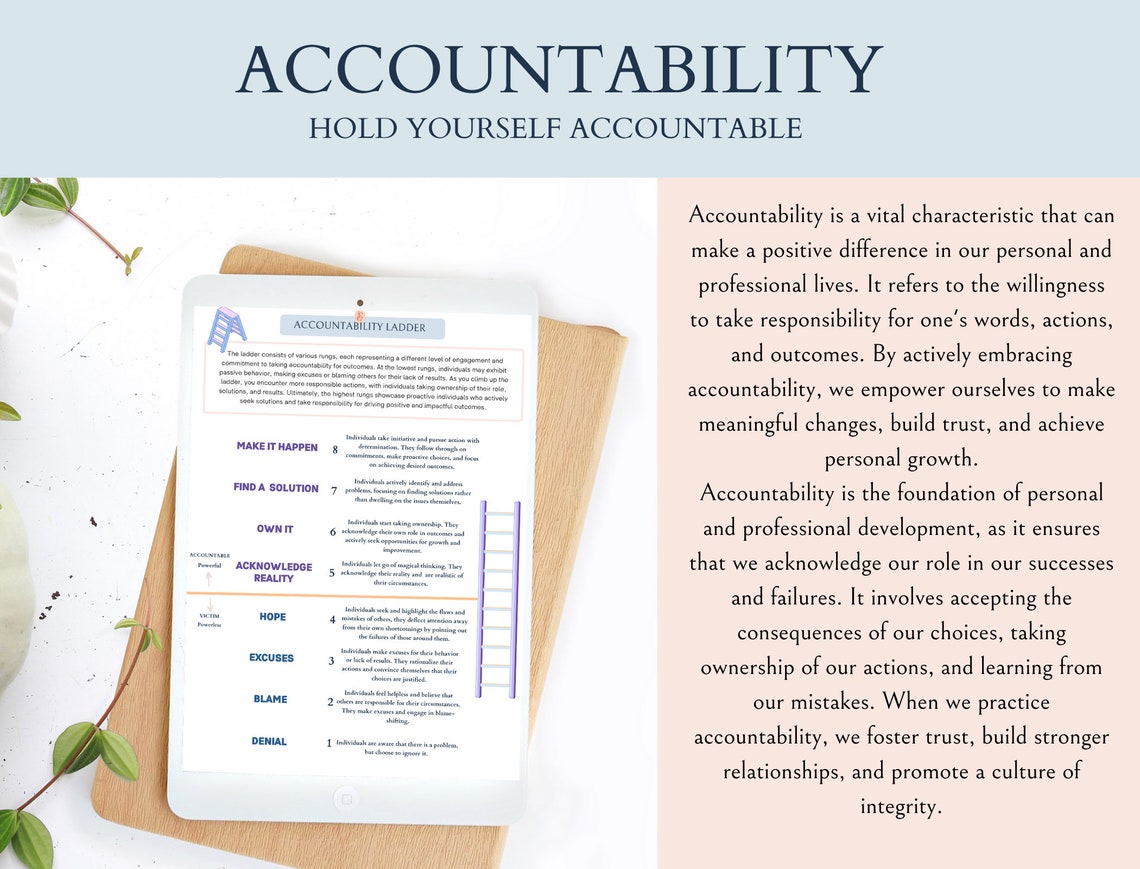 Accountability Worksheets - Self-blame Vs Accountability ...
