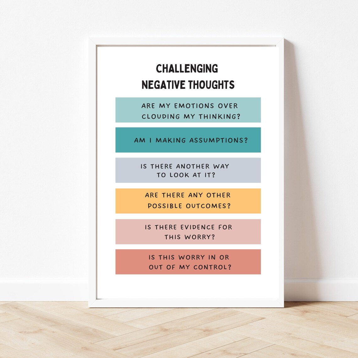Challenge Negative Thoughts Therapy Poster DBT Dialectics - Etsy