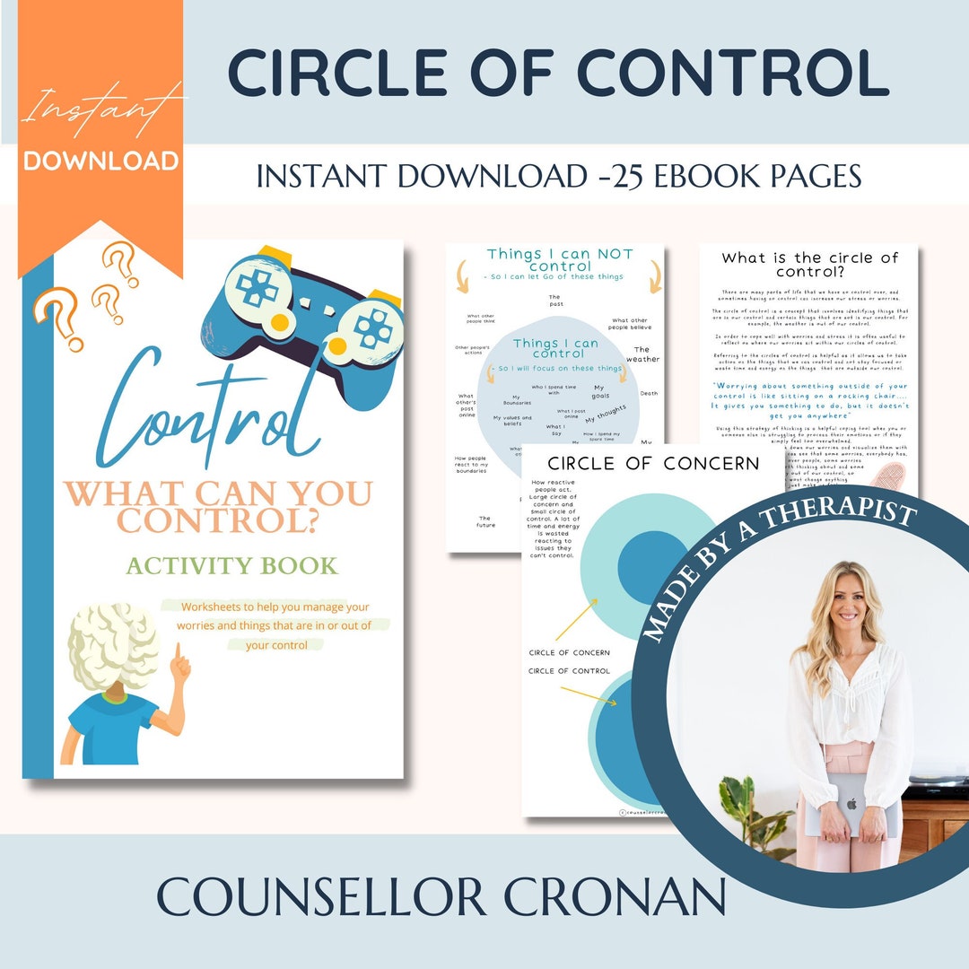 Circle of Control Activity Book, Worry Book, Worry Worksheets ...