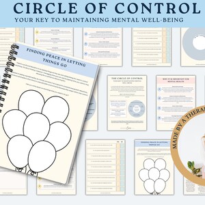 Circle of Control Worksheets, Anxiety Relief Workbook, Self Regulation ...