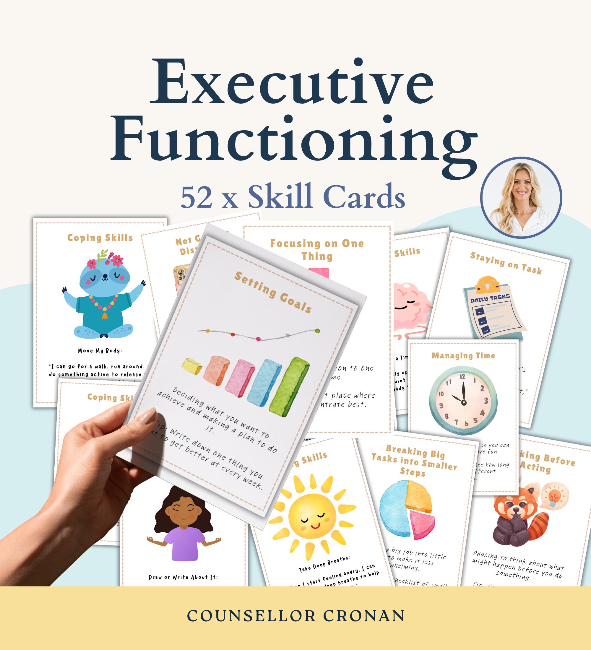 Executive Functioning Skill Cards. 52 Watercolor Flash Cards. Adhd Life ...