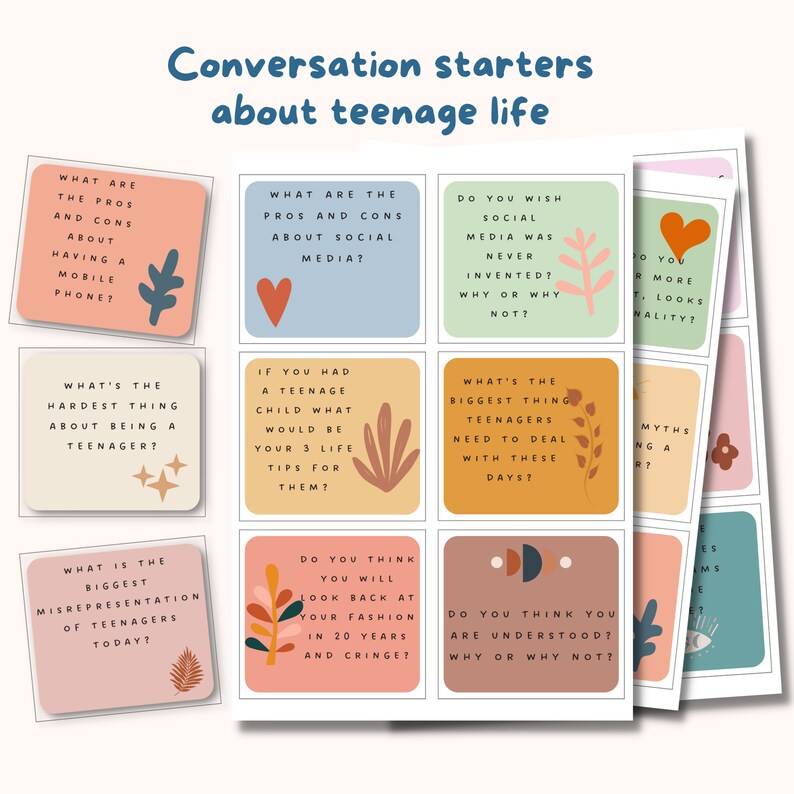 Therapy Question Cards for Teens Counseling Flash Cards - Etsy