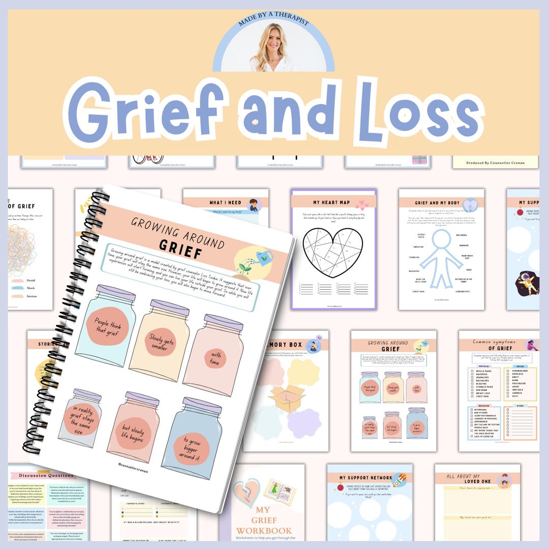 Kids Grief and Loss Worksheets, Therapy Workbook, Kids Therapy, Child ...