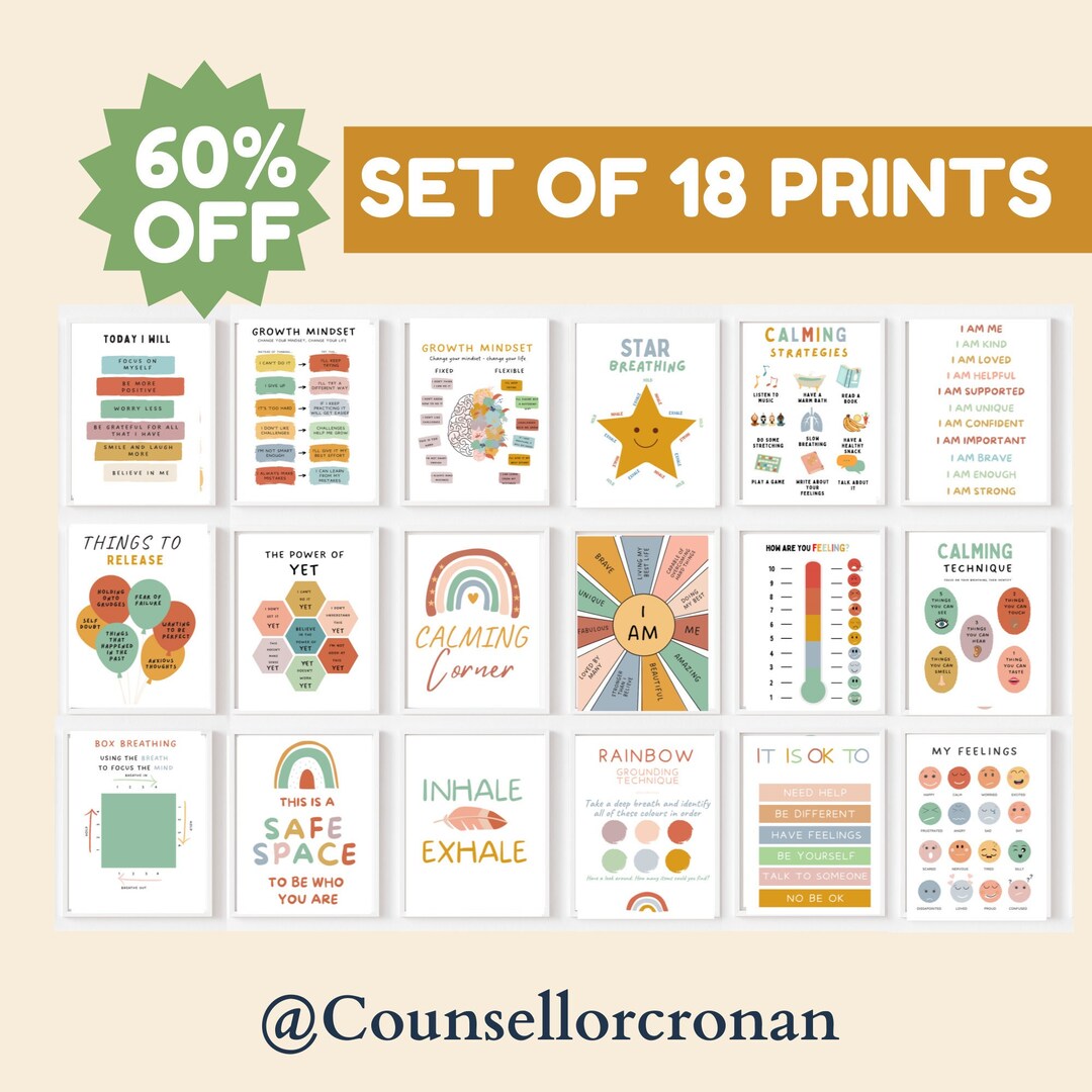 Calming Corner Poster Bundle Feelings Kit Social Emotional - Etsy