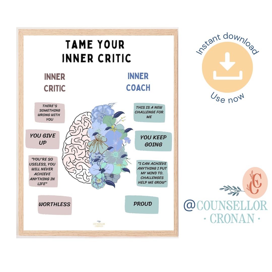 Tame Your Inner Critic Poster, Self Help, Self Healing, Mental Health ...