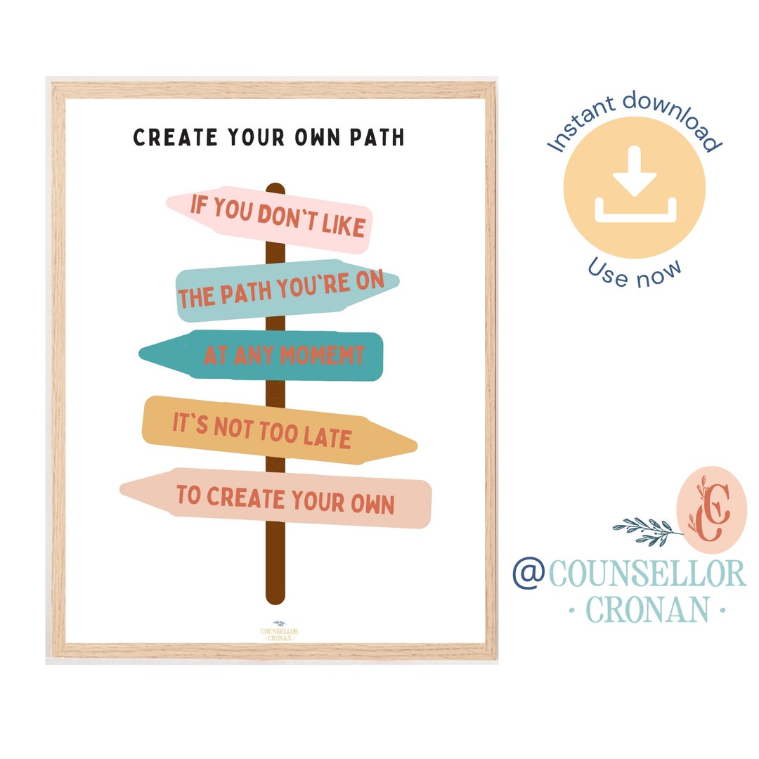 Create Your Own Path Poster, Positive Print, Positivity, Mindful ...