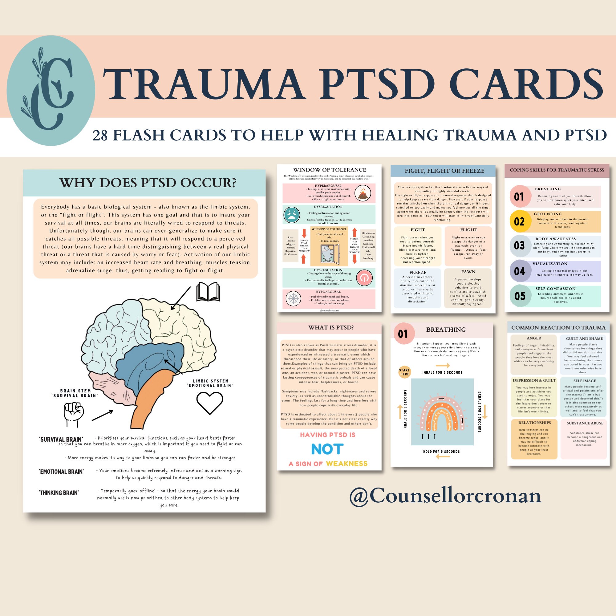 Trauma Therapy 50% off Bundle Anxiety Coping Skill Card - Etsy Canada