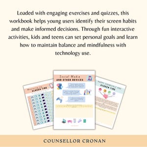 Screen Time Addiction Worksheets, Kids Therapy, Child Therapist ...