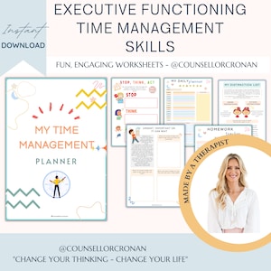 Adhd-executive Functioning Worksheet Bundle for Kids Time - Etsy