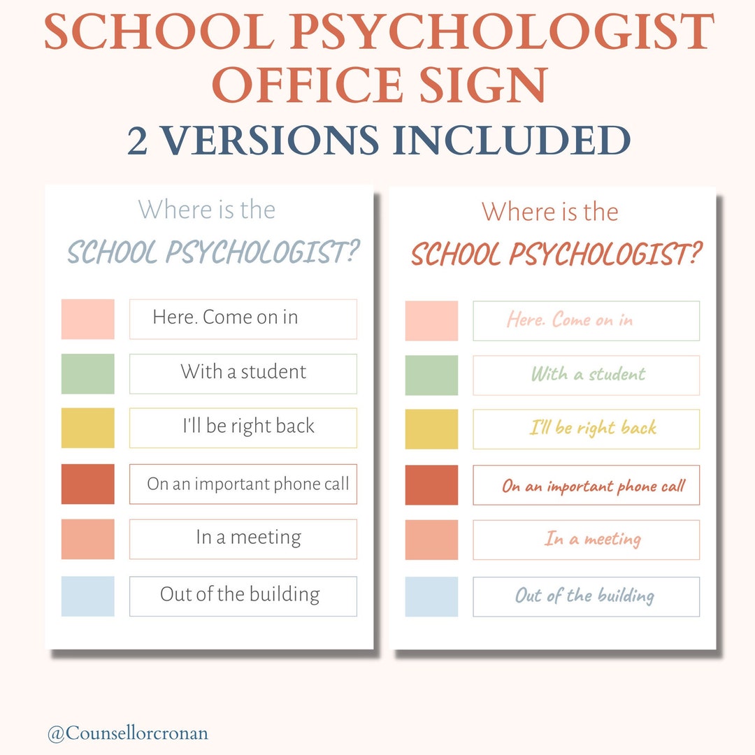 School Psychologist Office Sign, Therapy Office Decor, Therapy Office ...
