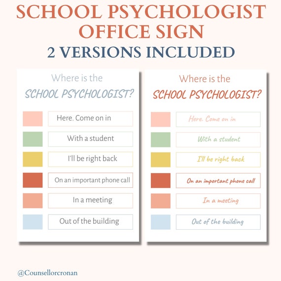 School Psychologist Office Sign Therapy Office Decor Therapy | Etsy