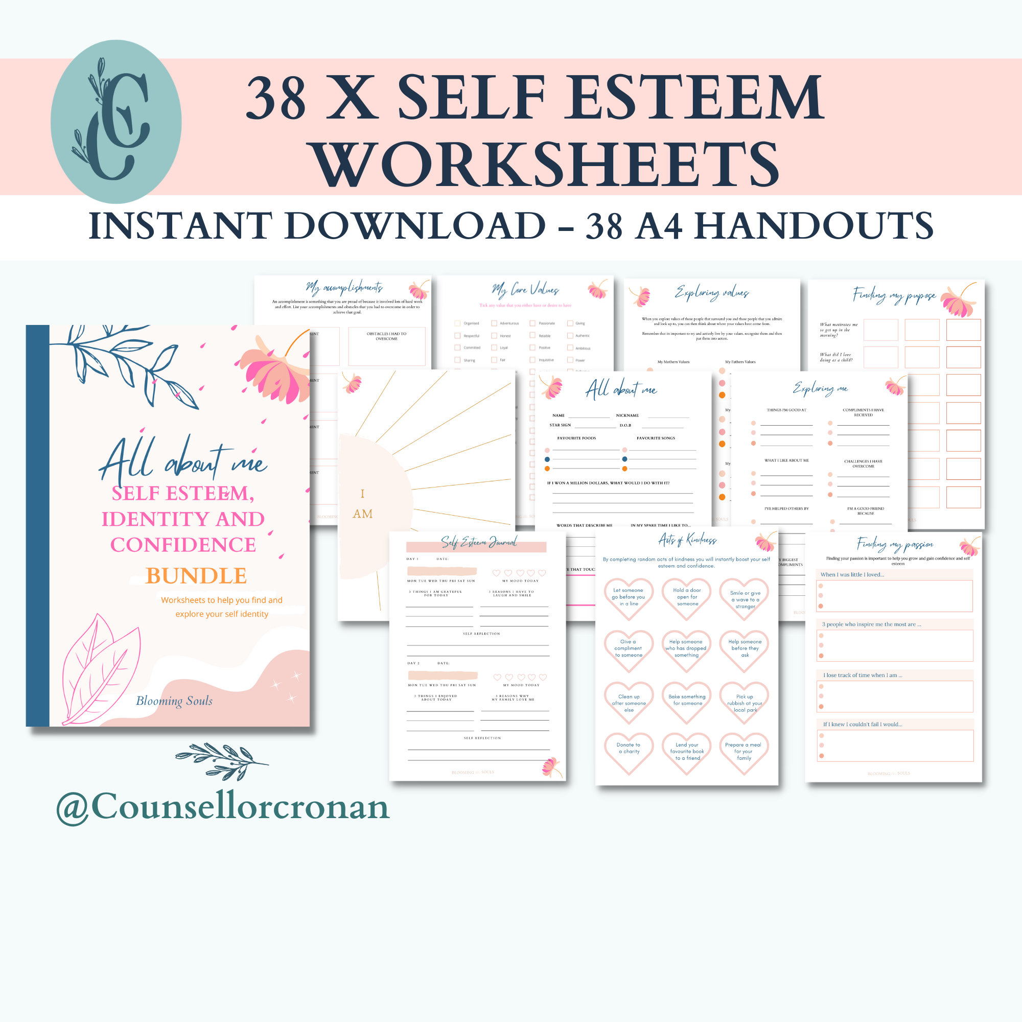 Depression Mega Bundle Depression Spiral Worksheets Coping - Etsy