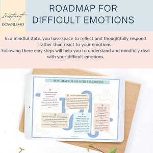 Roadmap for Managing Emotions Worksheet, Therapy Tools, Managing ...
