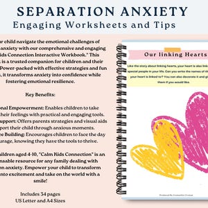 Kids Separation Anxiety Worksheets for Parents, Therapists, Counselors ...