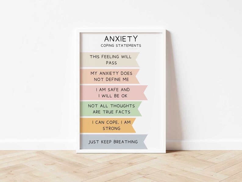 Anxiety Coping Statement Poster Therapy Office Decor Therapy | Etsy