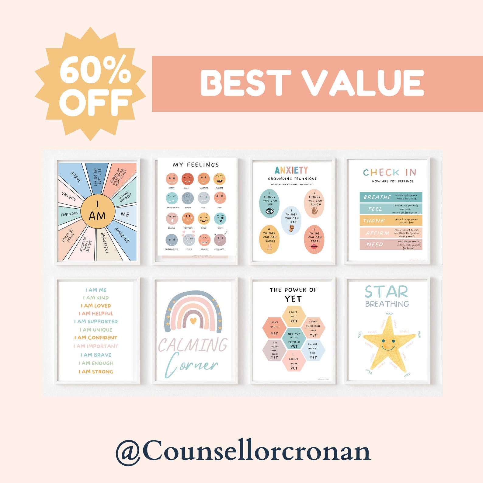 Set of 15 Calming Corner Posters Kids Mental Health Calm - Etsy