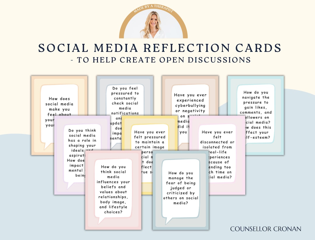 Social Media Reflection Questions. Therapy Worksheets. Group Therapy ...