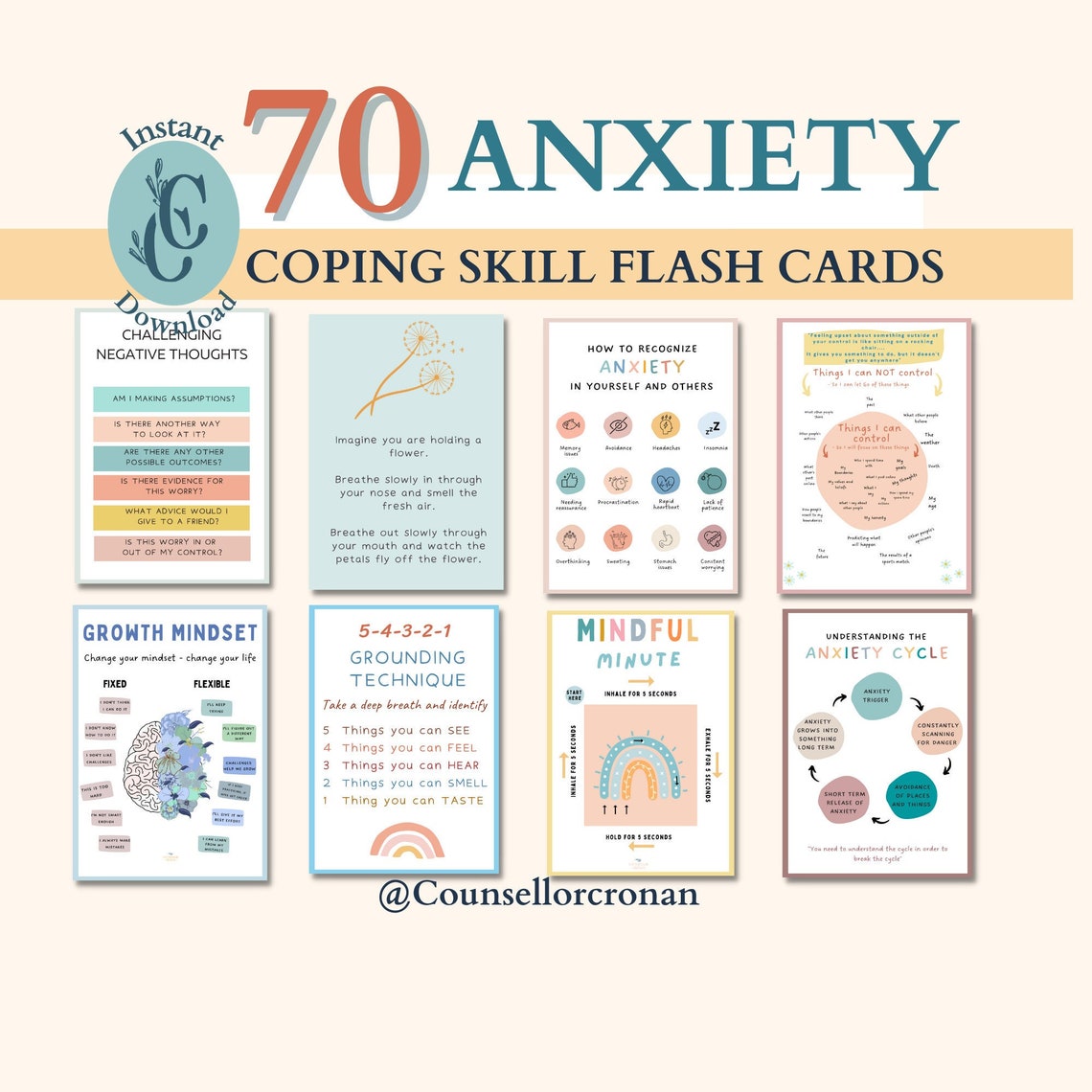 Anxiety Affirmation Cards Therapy Tools Calming Down Corner - Etsy