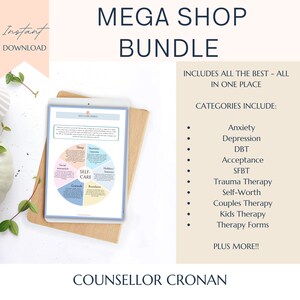 Mega Shop Bundle, Anxiety, Depression, Trauma, PTSD, CBT, Family ...