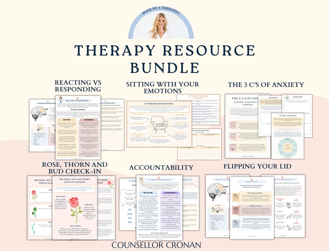 Therapy Worksheet Bundle Social Worker Worksheet Psychology Therapy ...