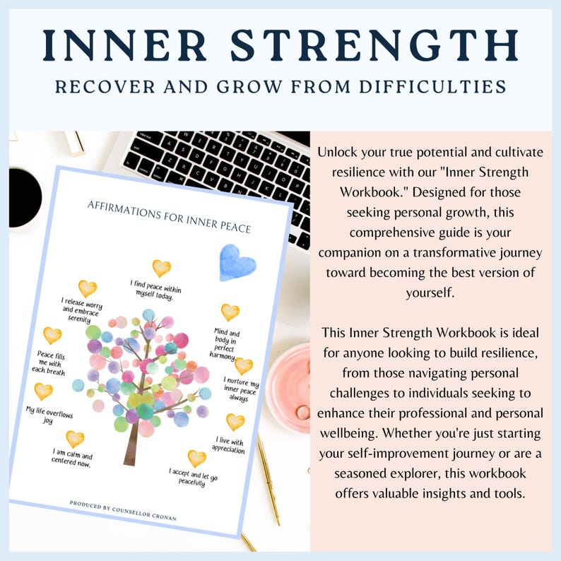 Inner Strength Workbook. Inner Peace, Courage, Resilience Worksheets ...