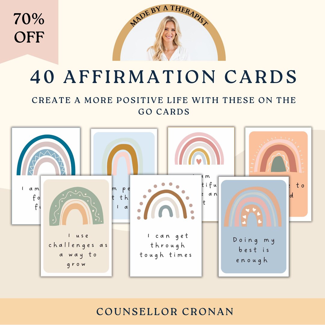 Affirmation Cards, Positive Quote Flash Cards, Affirmations Cards, Self ...