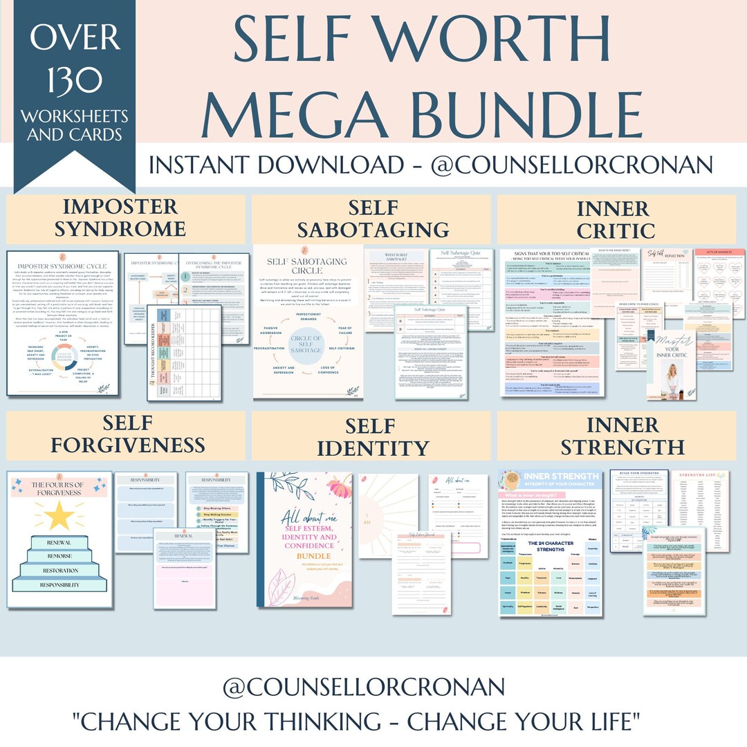 Self Worth Discovery Therapy Bundle Self Love Self Care - Etsy