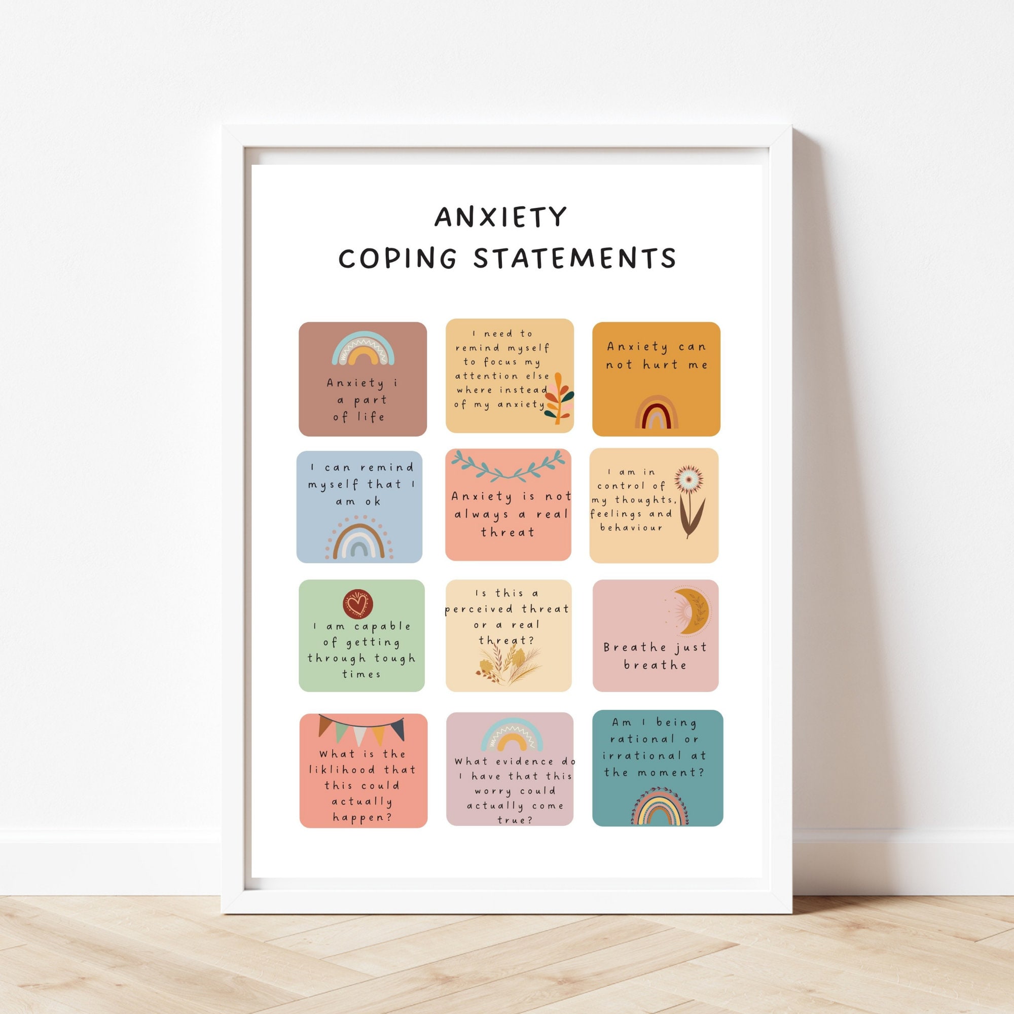 cbt therapy office art anxiety poster therapy office decor therapy ...