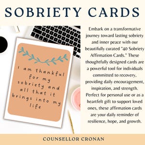 Sobriety Affirmation Cards, Recovery, Addiction Coping Skills ...