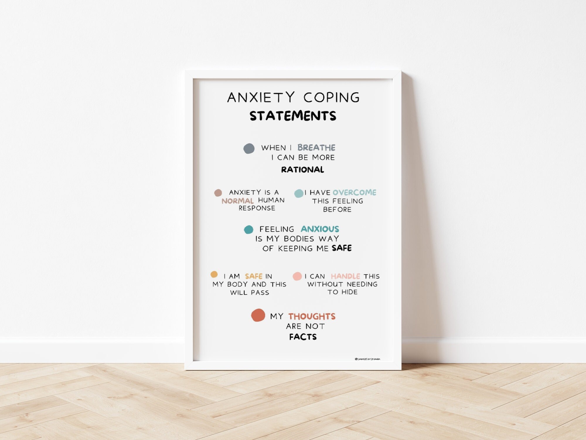 Anxiety Coping Statements Poster Feelings Poster Coping | Etsy