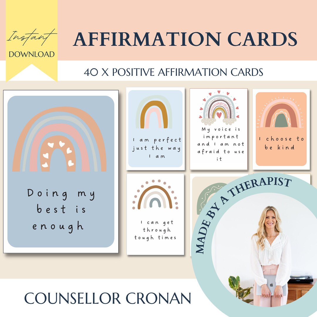 Affirmation Cards, Positive Quote Flash Cards, Affirmations Cards, Self ...