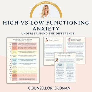High Vs Low Functioning Anxiety Worksheets. Helping You Understand the ...