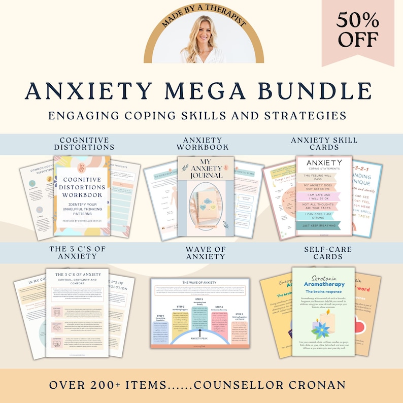 Anxiety Mega Bundle, Psychologist Resources, Therapy Worksheets, Mental ...
