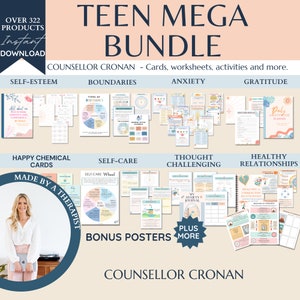Teen Mental Health Mega Bundle, Therapy Worksheets, Healing Journey ...