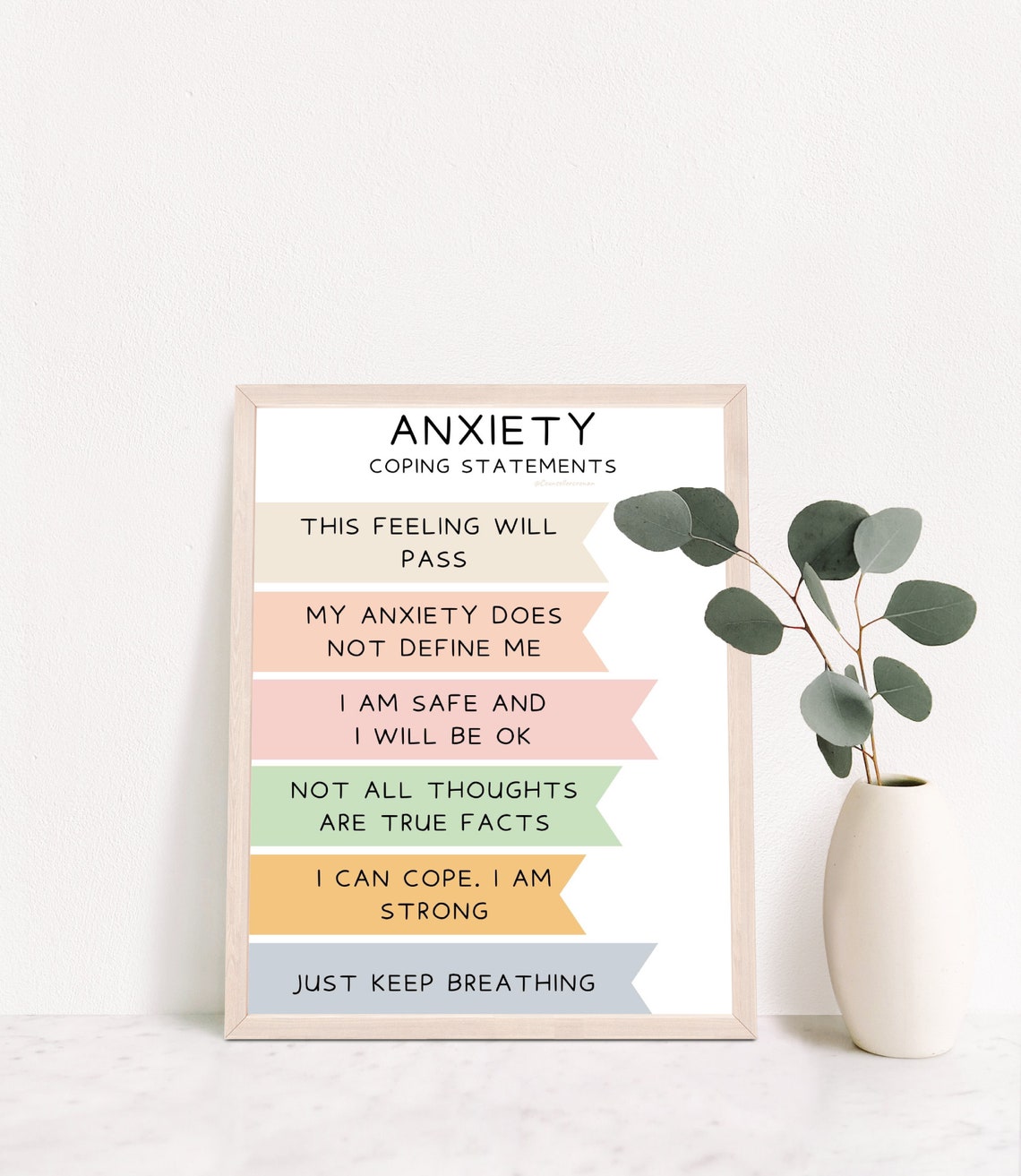 Anxiety Coping Statement Poster Therapy Office Decor Therapy | Etsy