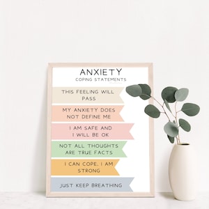 Anxiety Coping Statement Poster Therapy Office Decor Therapy | Etsy