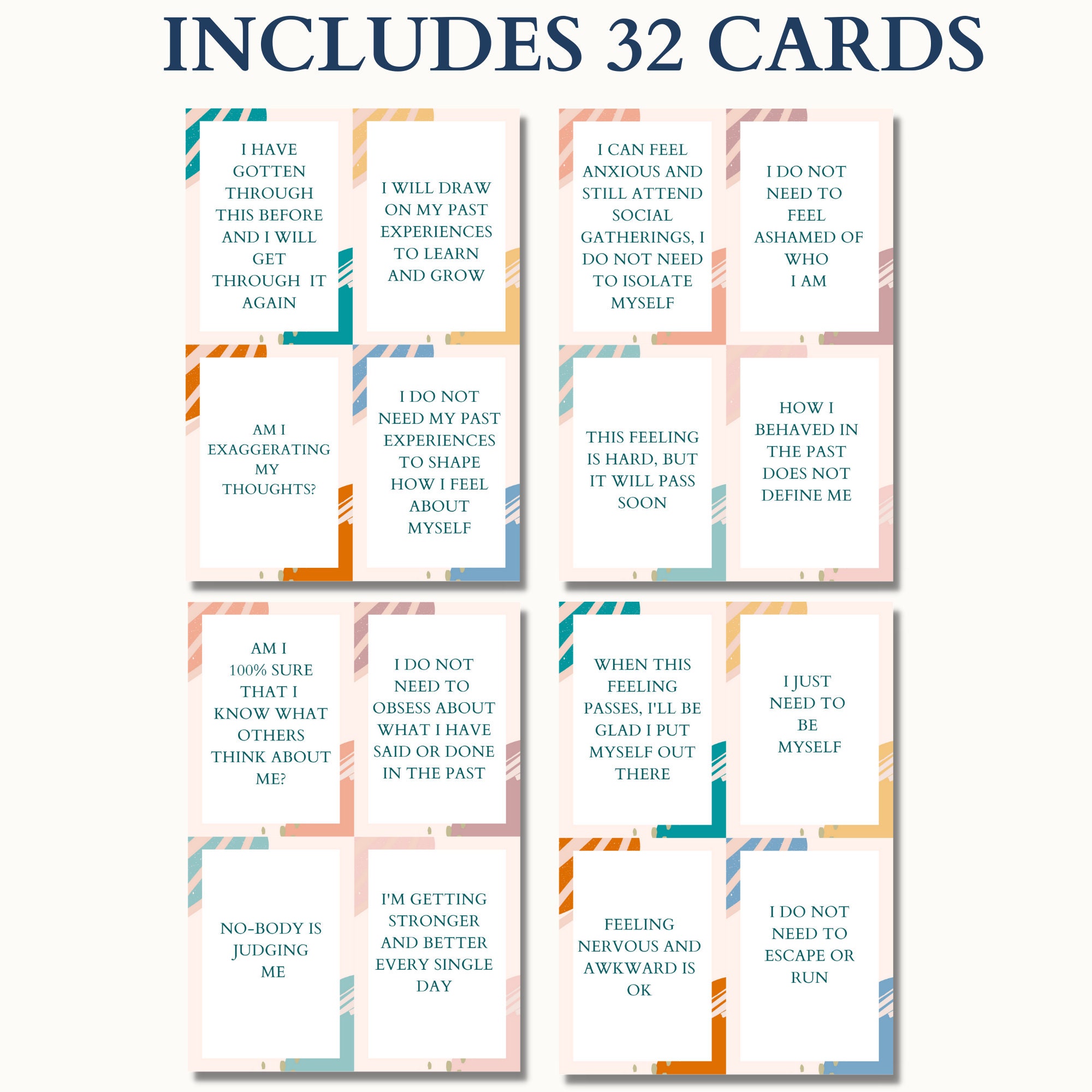 Social Anxiety Coping Statement Cards Therapy Tools Therapy - Etsy