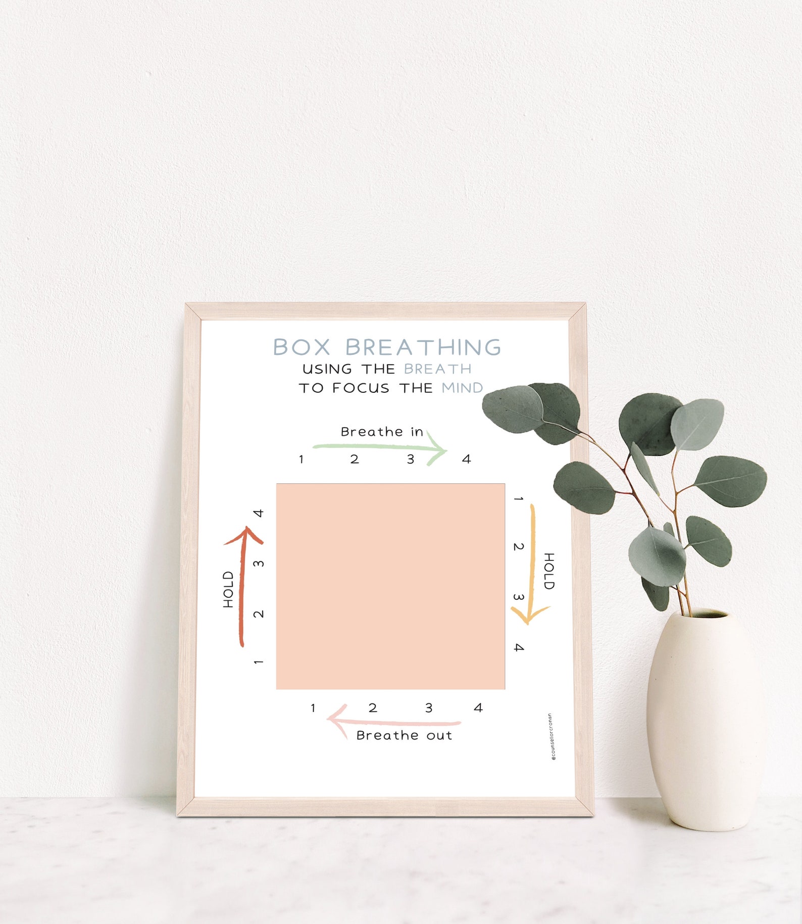Box Breathing Poster Mindful Breathing Print Therapy Office - Etsy