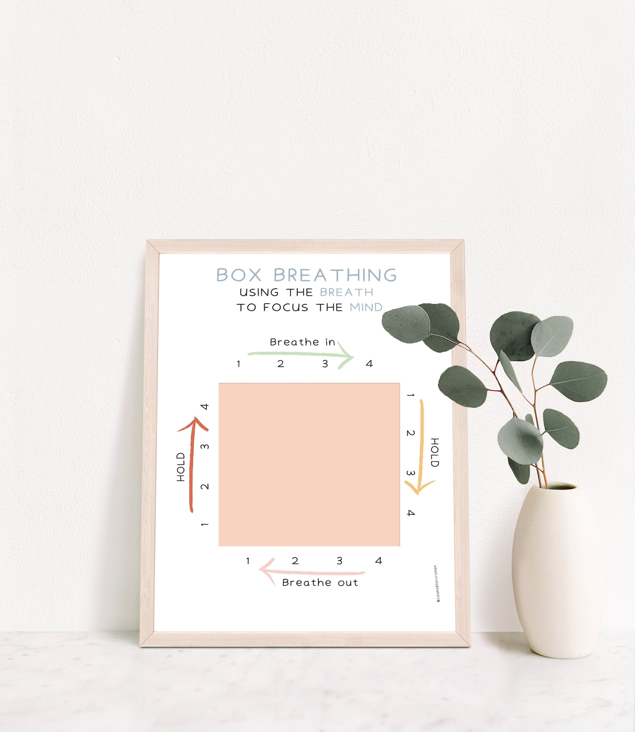 Box Breathing Poster Mindful Breathing Print Therapy Office - Etsy