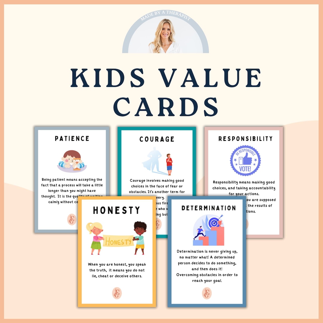 Kids Moral Values and Beliefs Teaching Cards, Autism Resources, ADHD Tools, Social Emotional ...