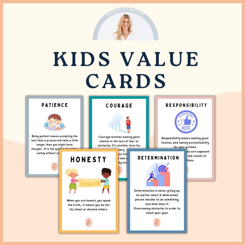 Kids Moral Values and Beliefs Teaching Cards, Autism Resources, ADHD ...